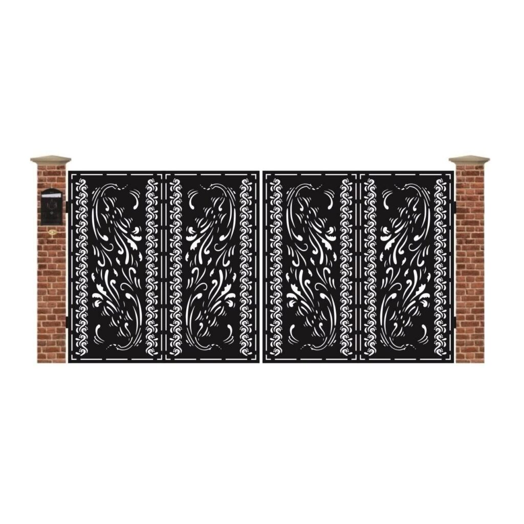 Poarta acces auto mare din tabla debitata cu plasma N267 3884×1940 mm ...