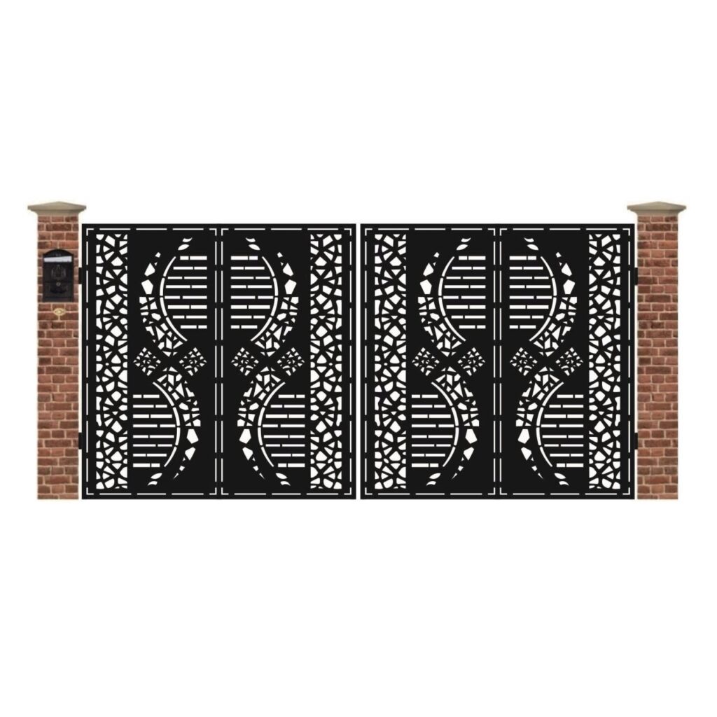 Poarta acces auto mare din tabla debitata cu plasma DOOR 3884×1940 mm ...